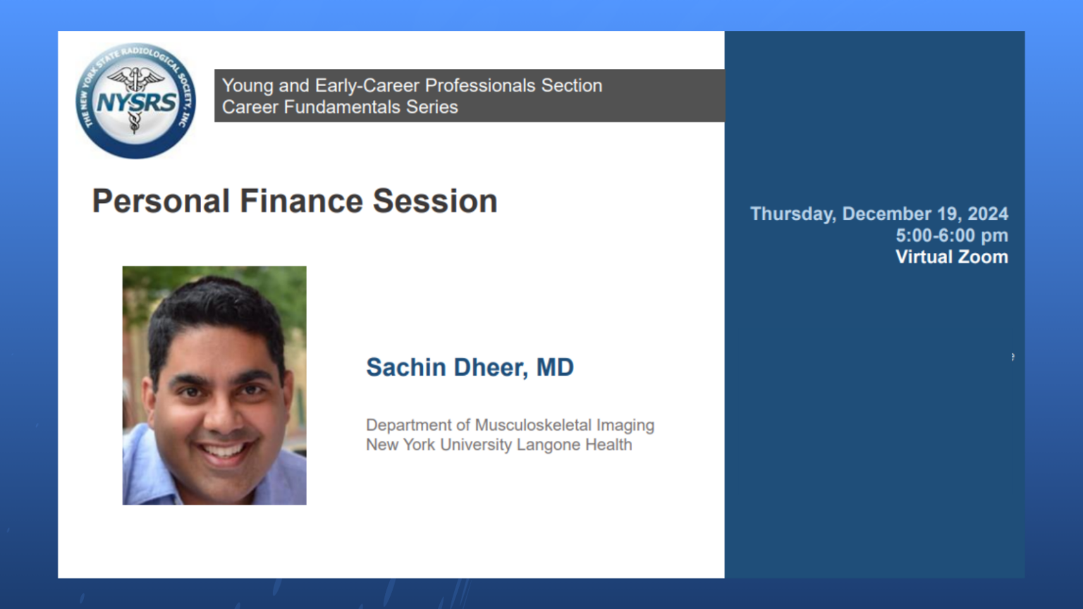 Personal Finance Session – New York State Radiological Society